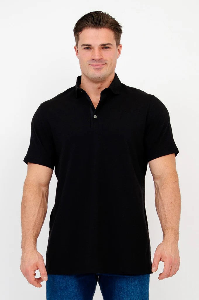 Blue Sky Clothing Co. Phil Polo, Black, Bamboo – Athlete's Haven