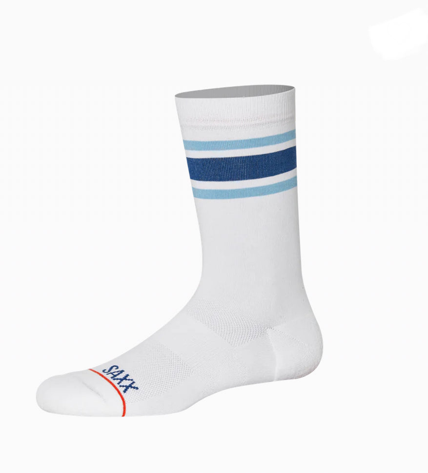 Saxx Men’s “Whole Package” Crew Socks (Athletic Stripe White) – Athlete ...